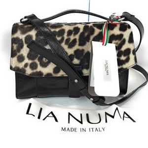 Lia Numa | Bags | New Lia Numa Made In Italy Flap Leather Satchel ...